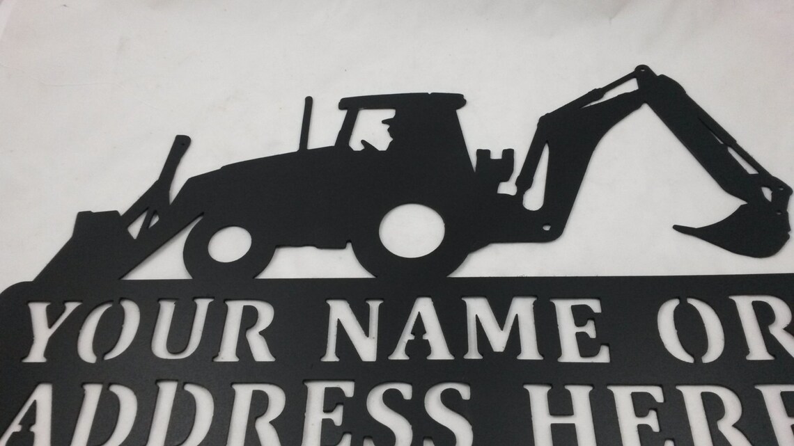 Backhoe Metal Address Sign Custom Made With Your Address | Etsy
