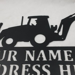 Backhoe Metal Address Sign, Custom Made With Your Address Numbers or ...