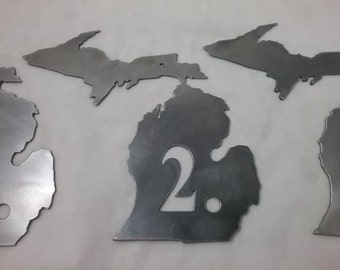 Metal Michigan State Cutout Sign | Etsy