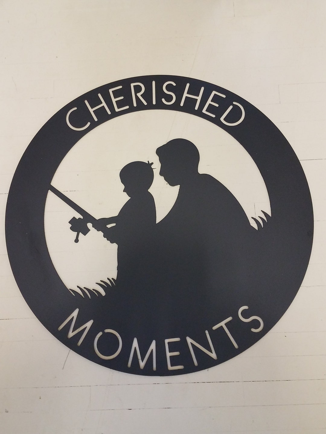 Metal Family cherished Moments Sign Dad Fishing - Etsy