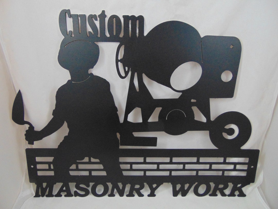 Metal Masonry Sign, Made to Order Replace Words With Your Business Name ...