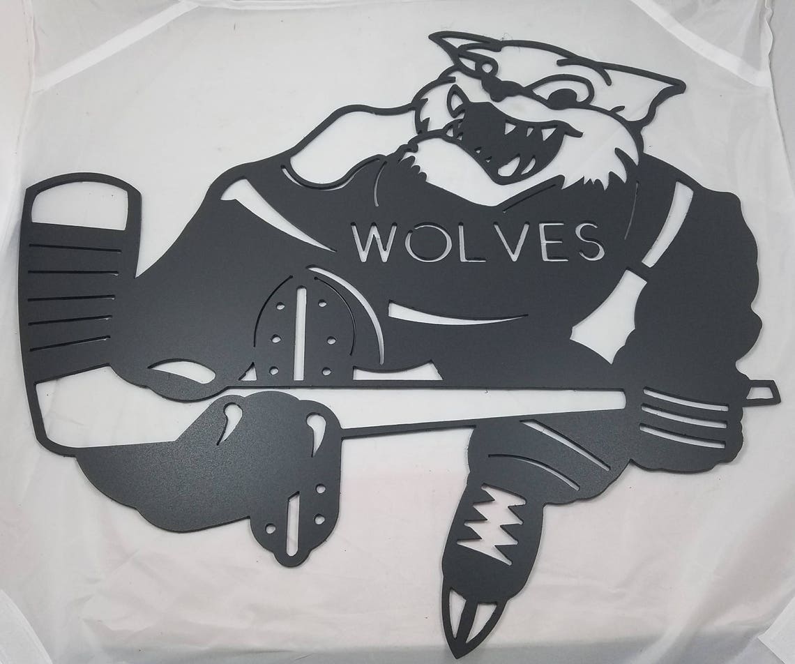 Custom Metal Wolves Hockey Sign | Etsy