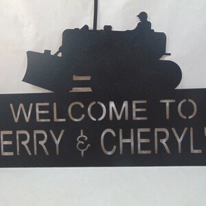 Large Bulldozer Metal Address Sign, Custom Made With Your Address ...