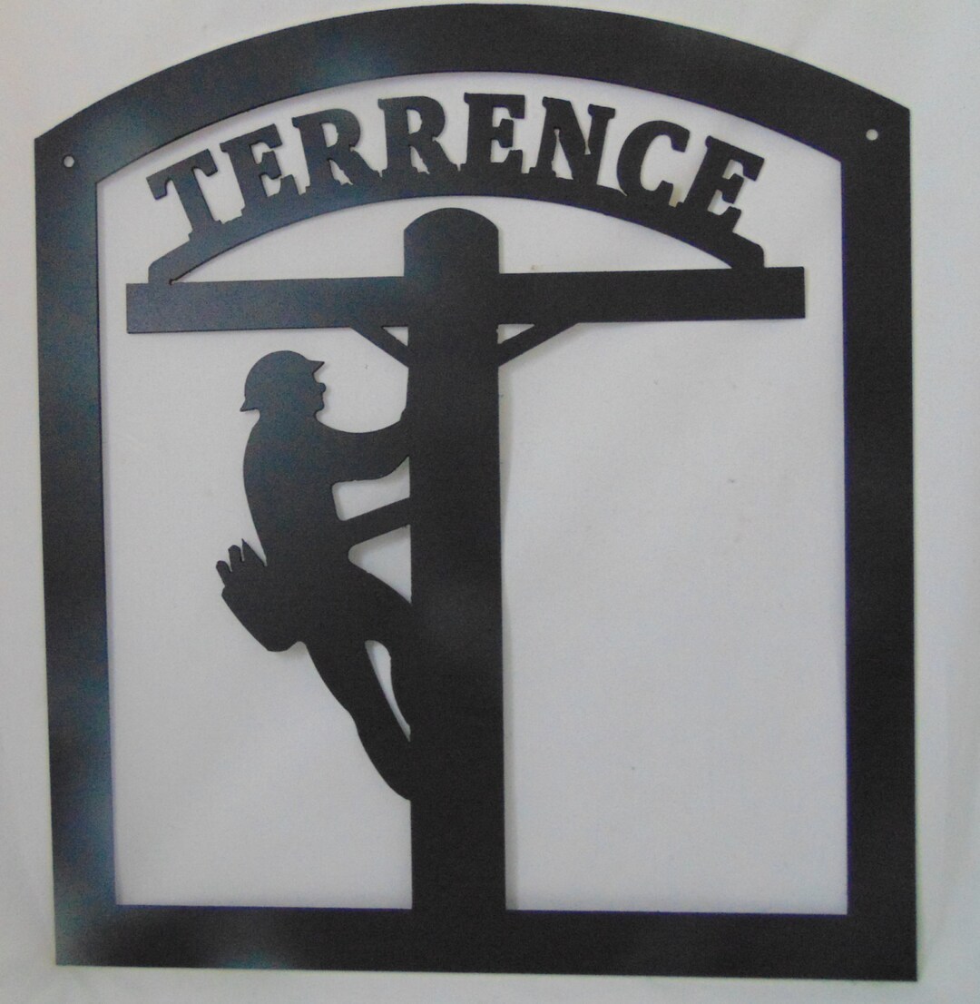 Lineman Metal Sign, Customize With Name and Paint Color - Etsy