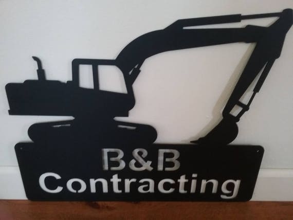 Large Excavator Metal Sign Custom Made With Your Business - Etsy
