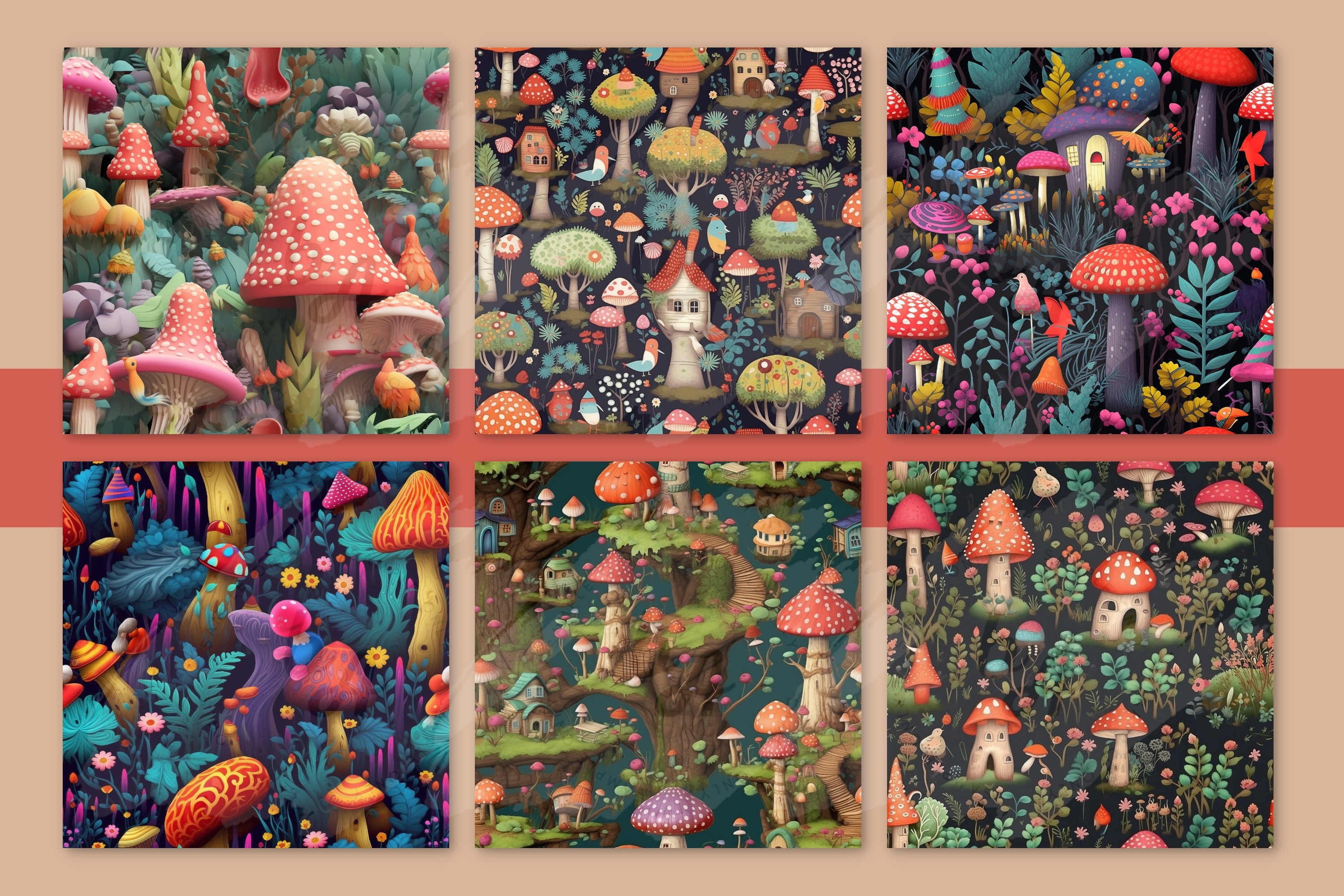 Enchanted Forest Fable Bundle 12 High-quality Seamless Digital Images ...