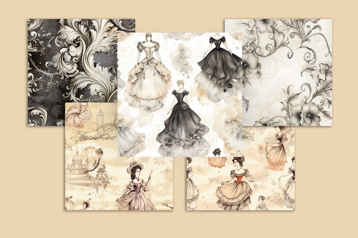 20 Printable Victorian Papers – Vintage Wallpaper – Digital Download ...