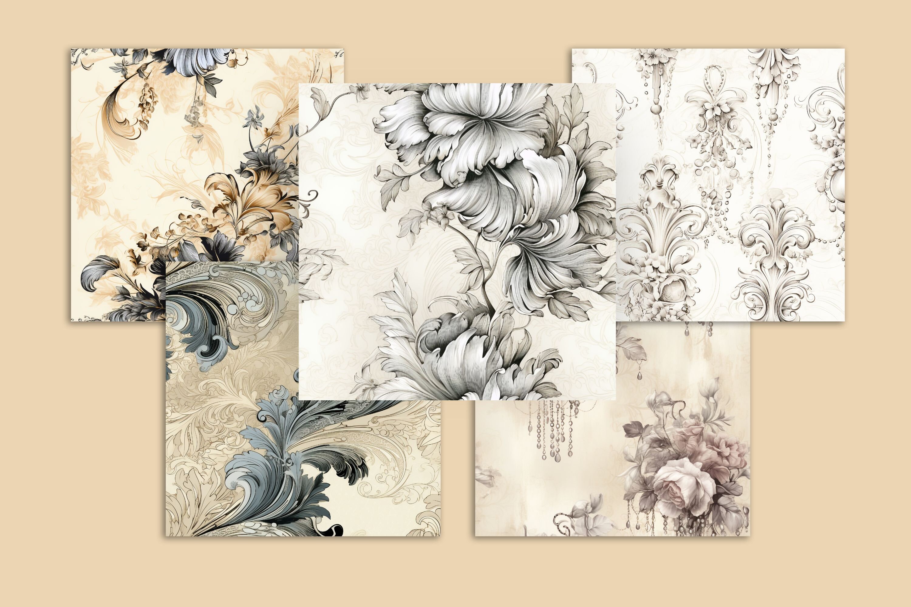 20 Printable Victorian Papers – Vintage Wallpaper – Digital Download ...