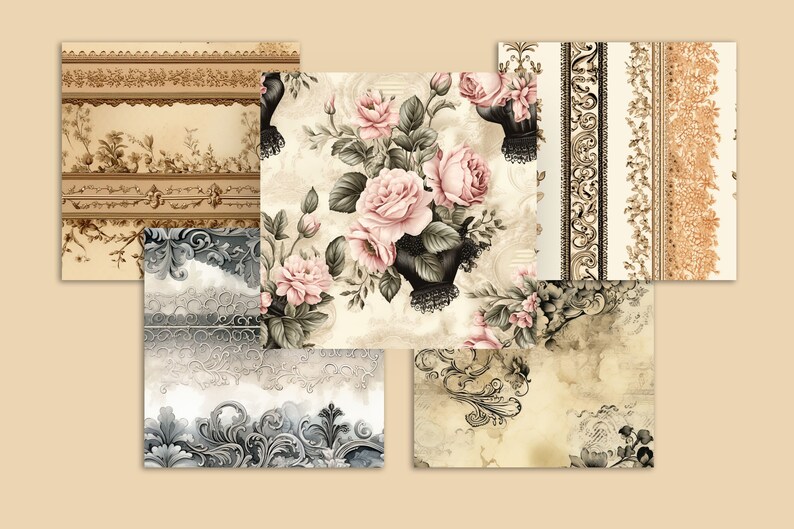 20 Printable Victorian Papers – Vintage Wallpaper – Digital Download ...