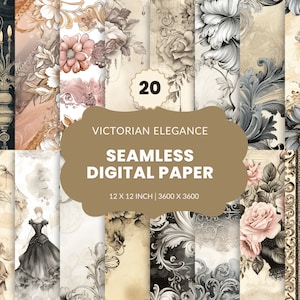 20 Printable Victorian Papers – Vintage Wallpaper – Digital Download ...