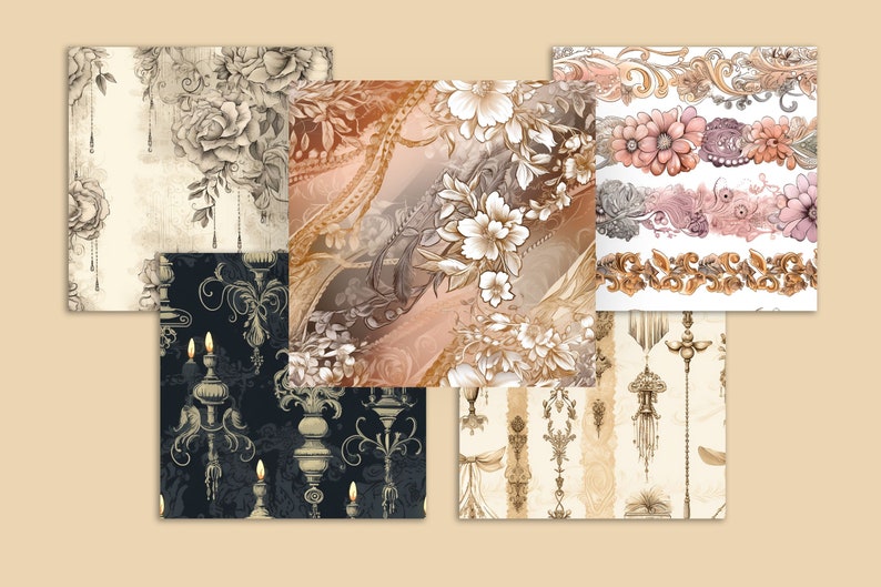 20 Printable Victorian Papers – Vintage Wallpaper – Digital Download ...