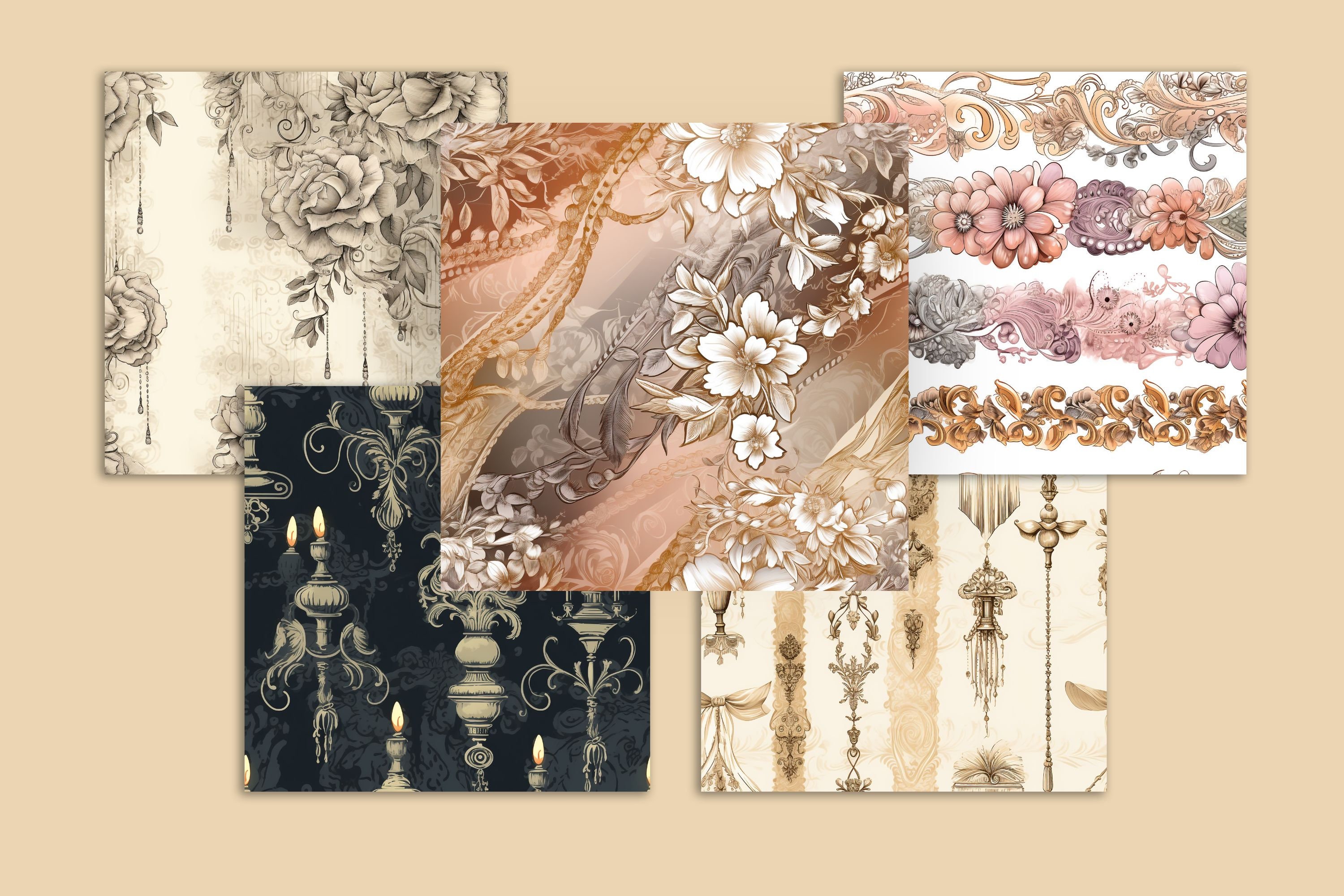 20 Printable Victorian Papers – Vintage Wallpaper – Digital Download ...