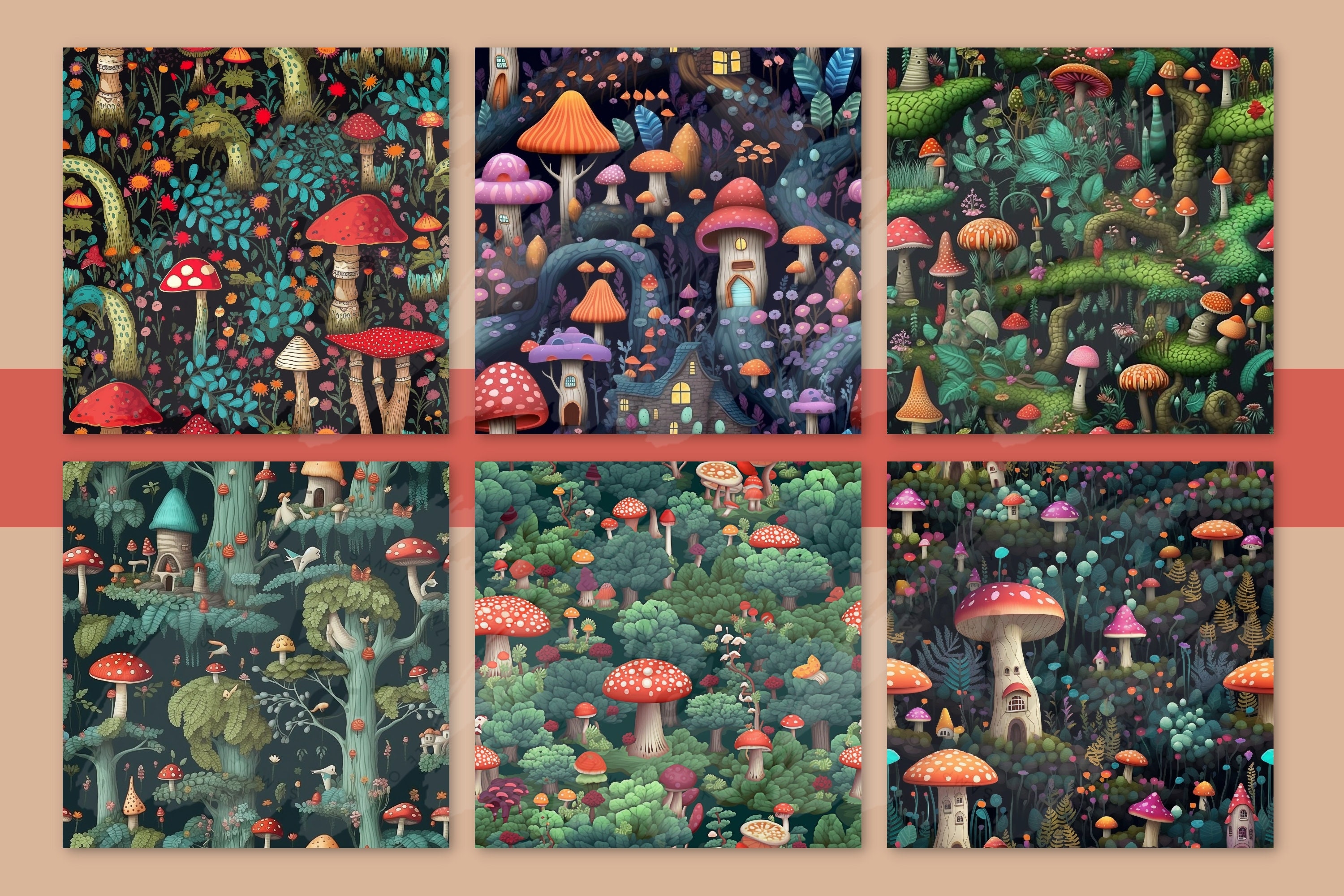 Enchanted Forest Fable Bundle 12 High-quality Seamless Digital Images ...
