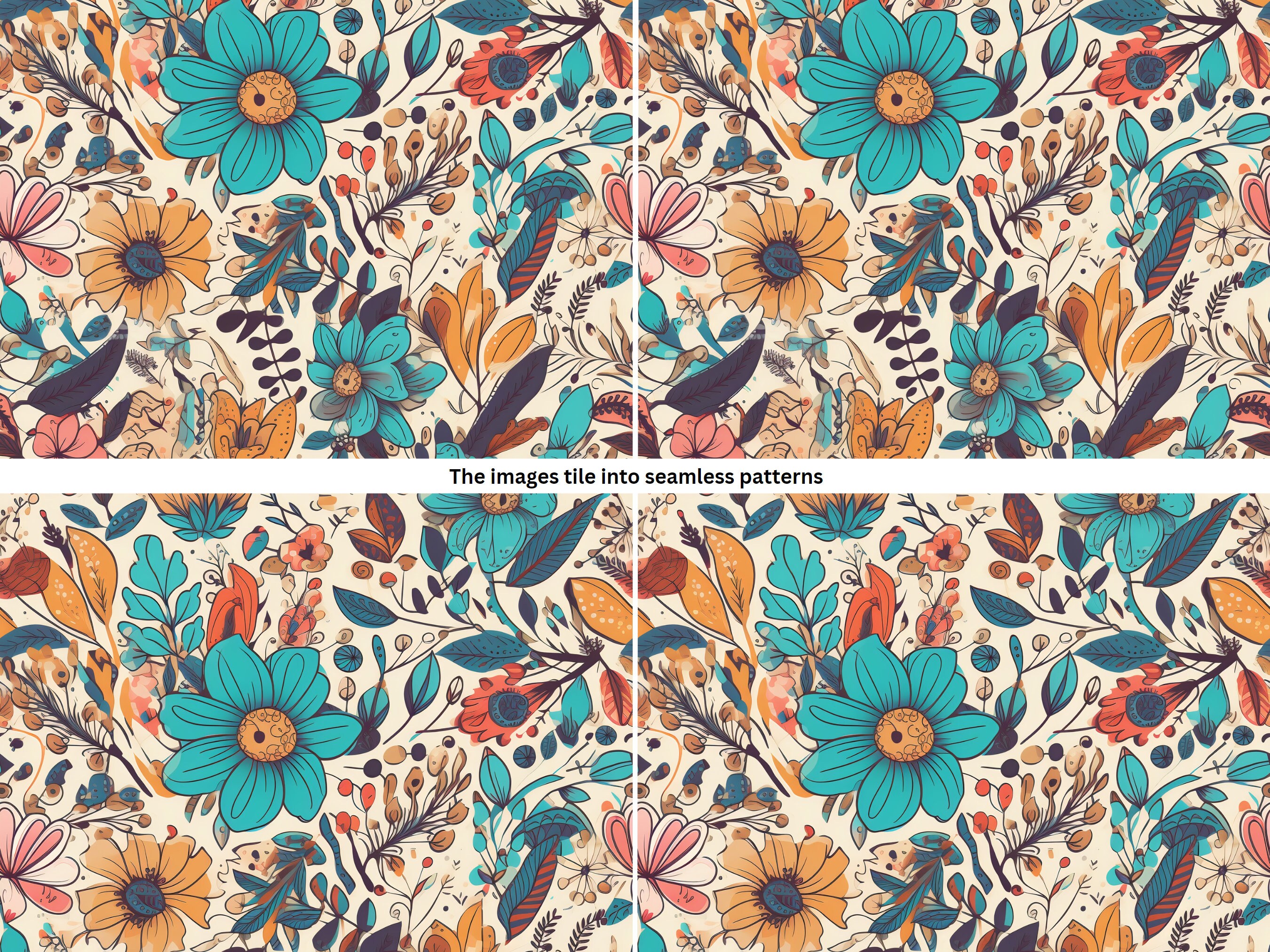 Papel digital de flores, patrón sin costuras de flores, estampados ...