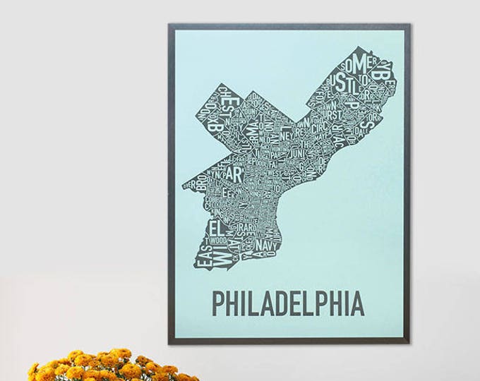 Philadelphia Neighborhood Map Poster or Print Original Artist - Etsy