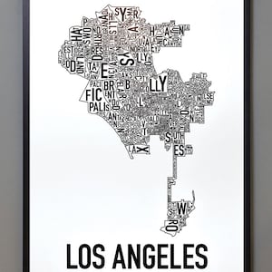 Los Angeles Neighborhood Map Poster or Print, the Original Los Angeles ...
