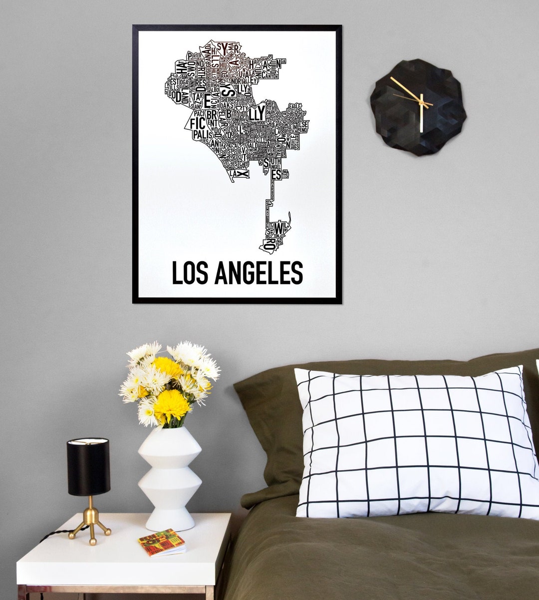 Los Angeles Neighborhood Map Poster or Print, the Original Los Angeles ...