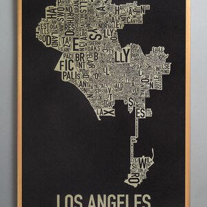 Los Angeles Neighborhood Map Poster or Print, the Original Los Angeles ...