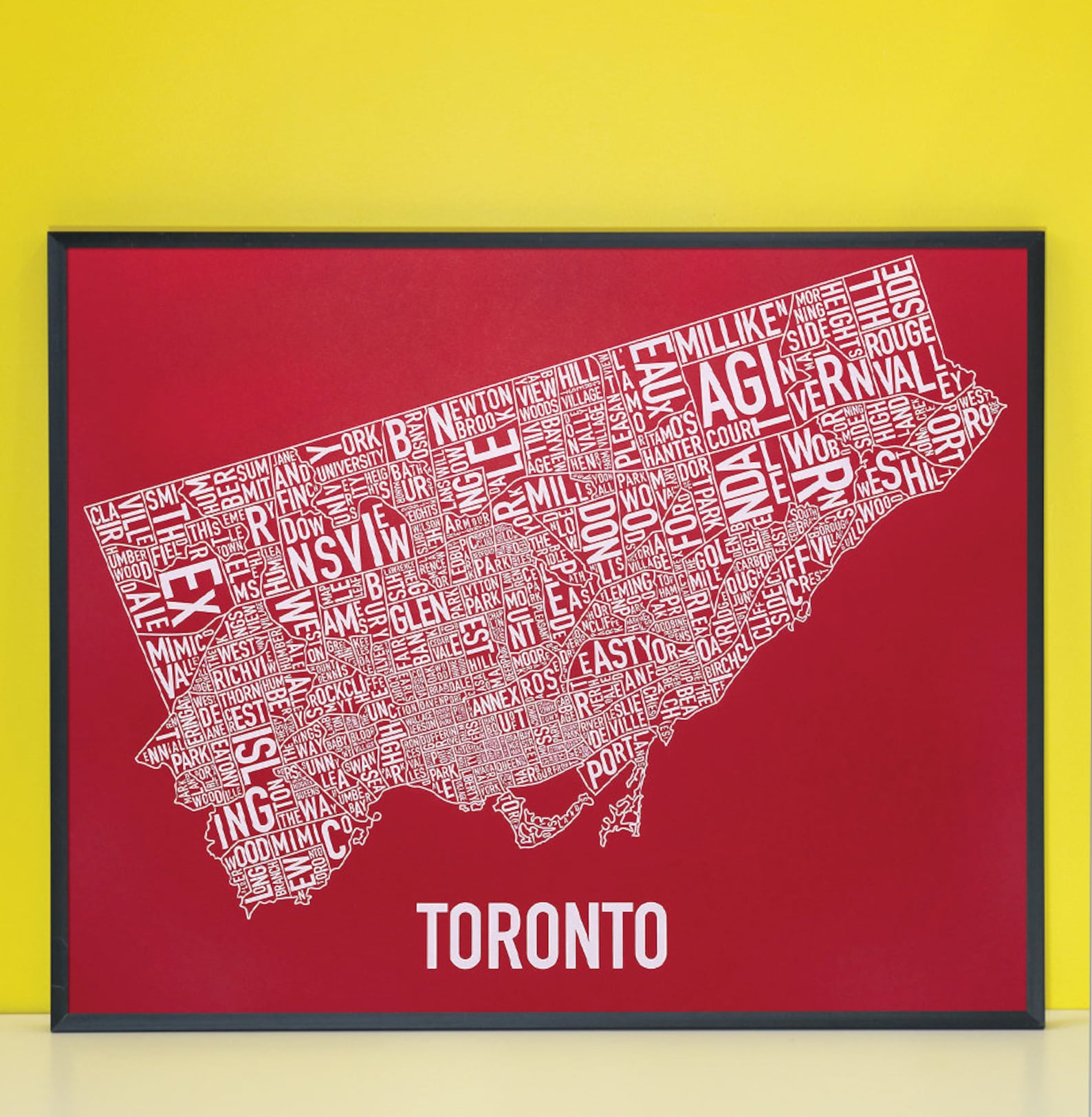 Toronto Neighbourhood Map Poster or Print, Original Artist of Type City ...