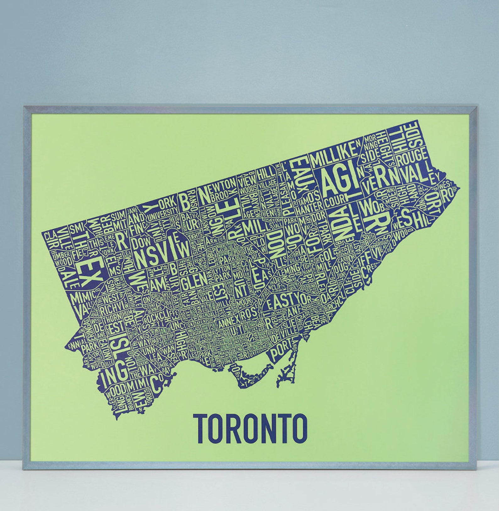 Toronto Neighbourhood Map Poster or Print, Original Artist of Type City ...