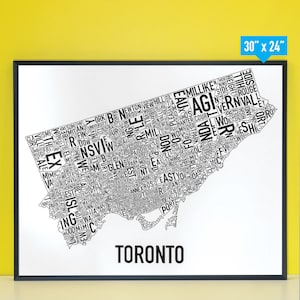 Toronto Neighbourhood Map Poster or Print, Original Artist of Type City ...