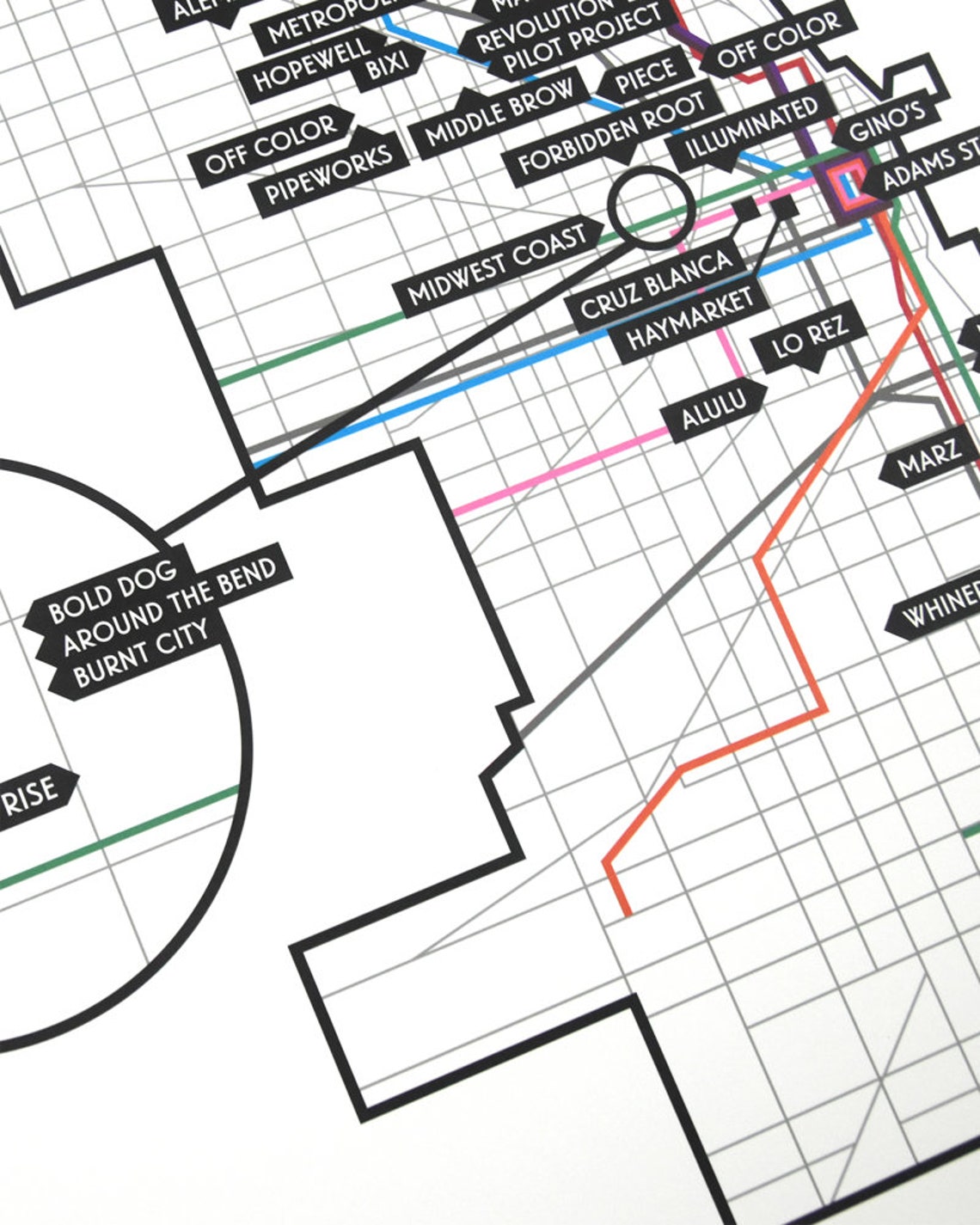 Chicago Craft Brewery Map Poster 18 X 24 or - Etsy