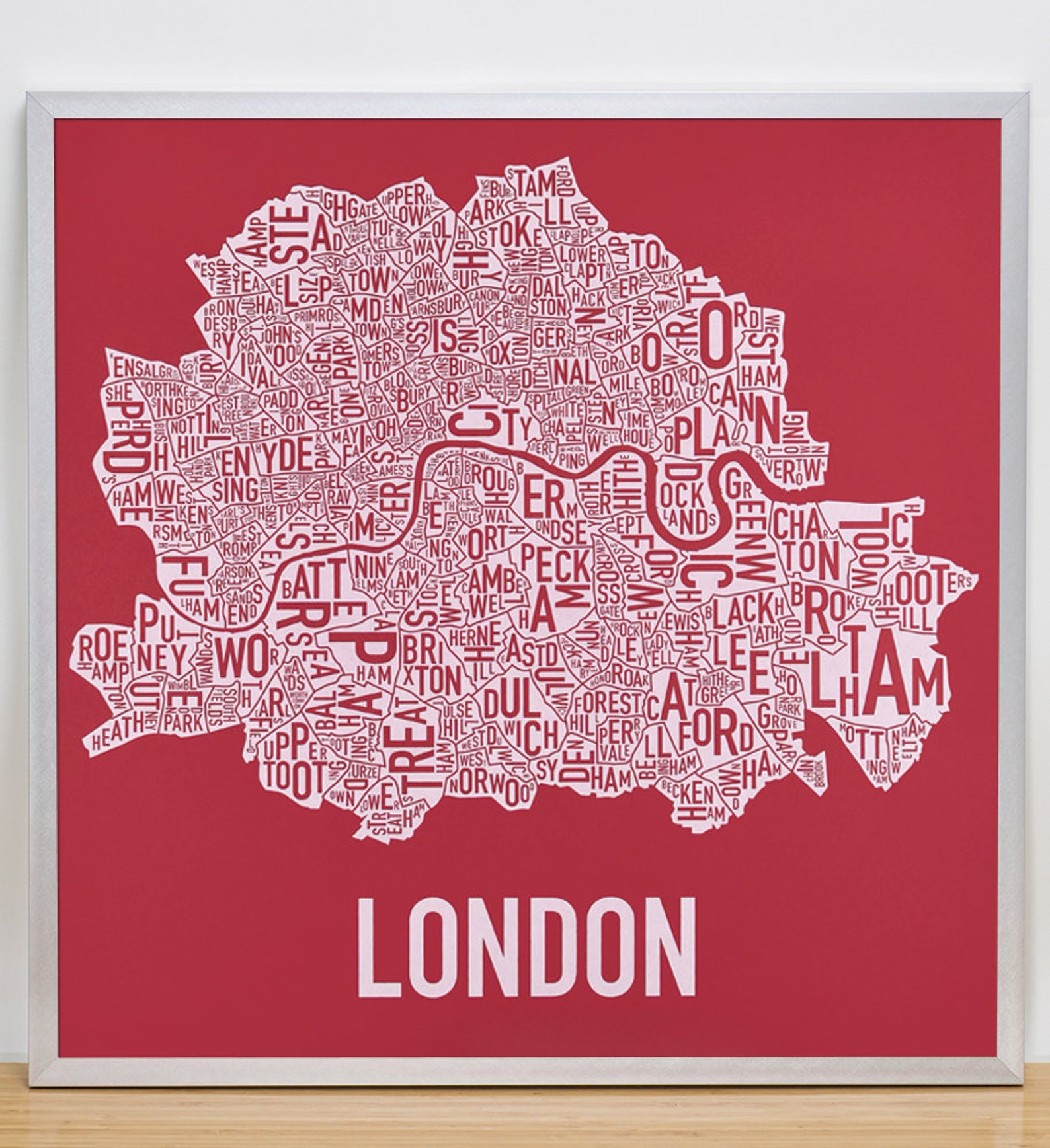 London Neighbourhoods Map Poster or Print, Original Artist of Type City ...