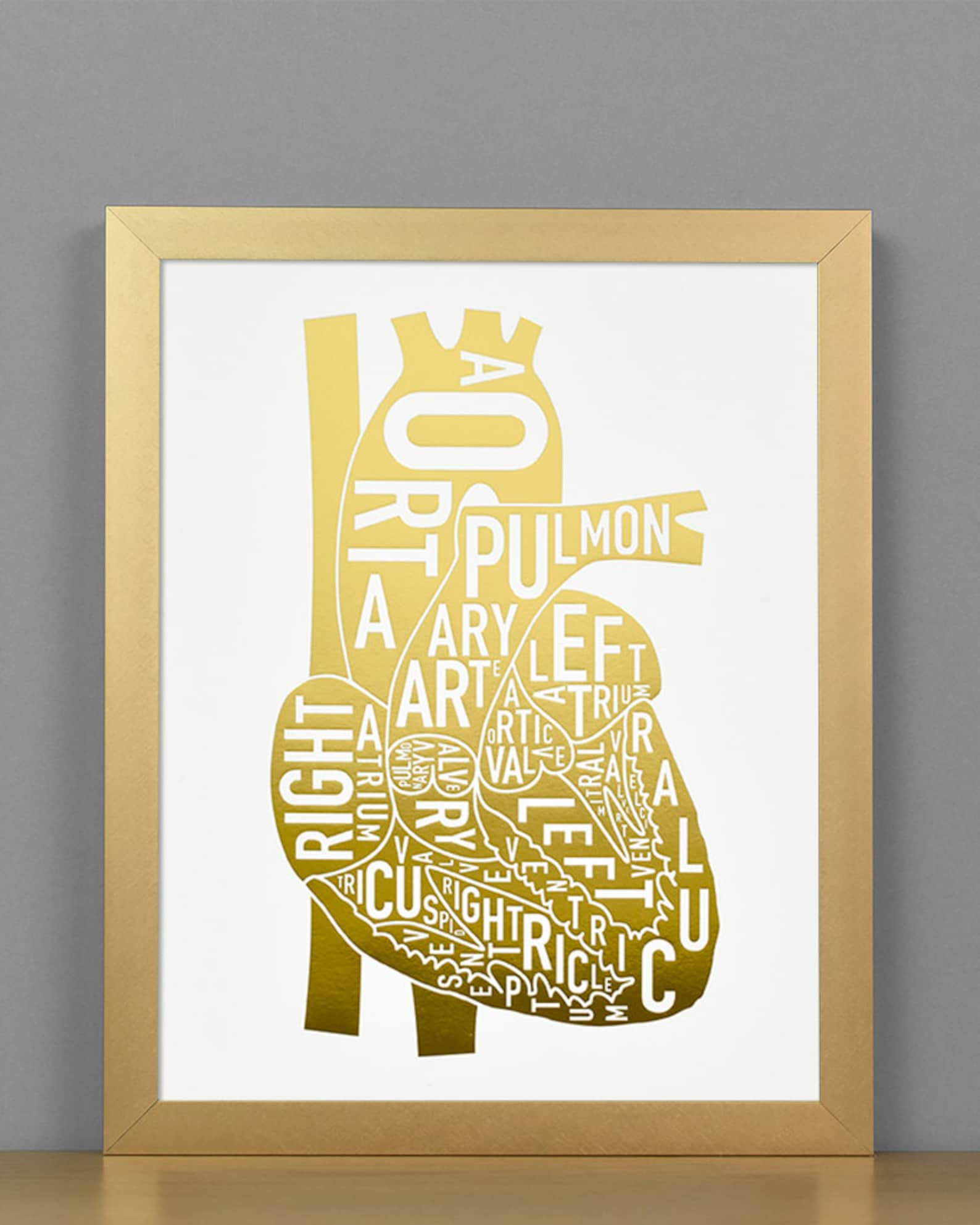 Heart Typography Anatomy Art Poster or Screen Print, Original Artist of ...