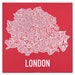 London Neighbourhoods Map Poster or Print, Original Artist of Type City ...