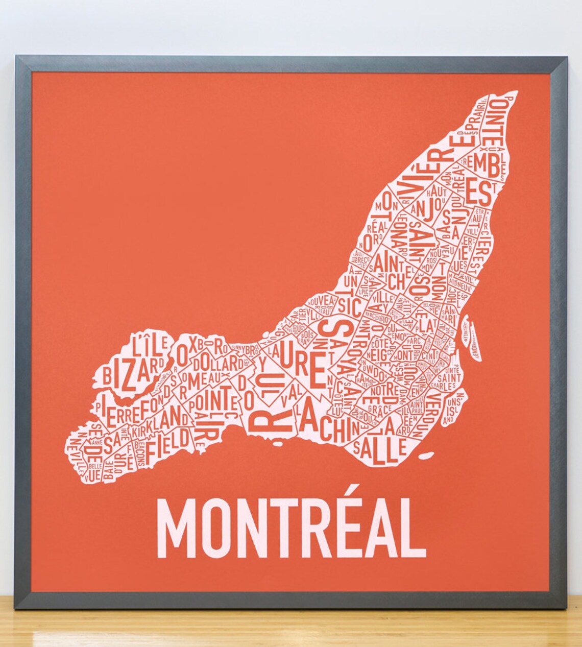 Montreal Neighbourhood Map Poster / Montreal Typographic Map / Montreal ...