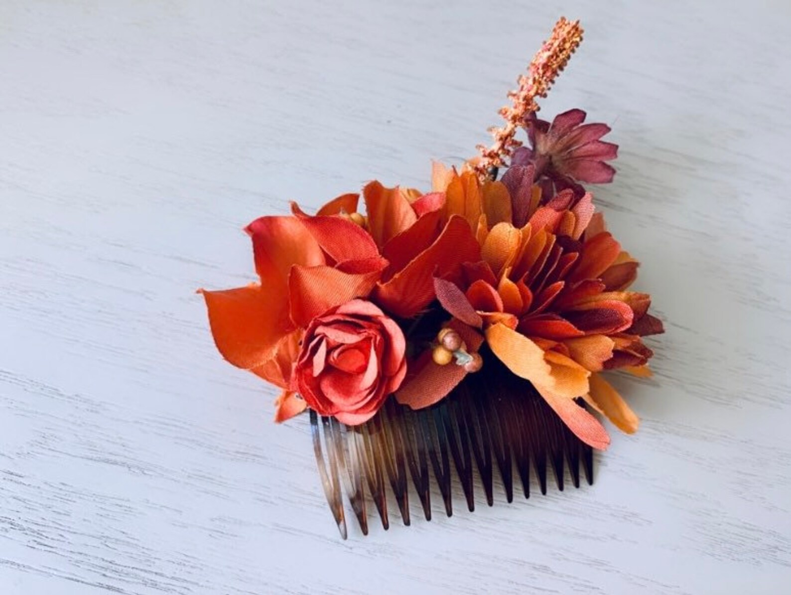 Fall Floral Hair Comb Autumn Bridal Hair Comb Wedding Hair - Etsy