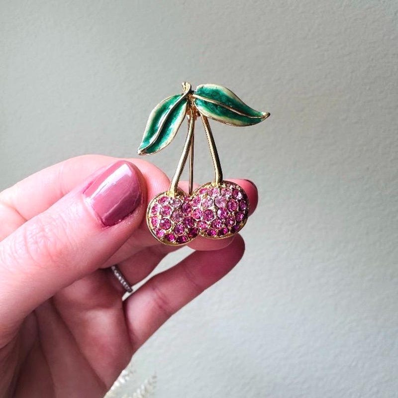 Cherry Brooch - Etsy