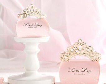 Princess Crown Tiara Favor Boxes-pink Gold Princess Favor | Etsy