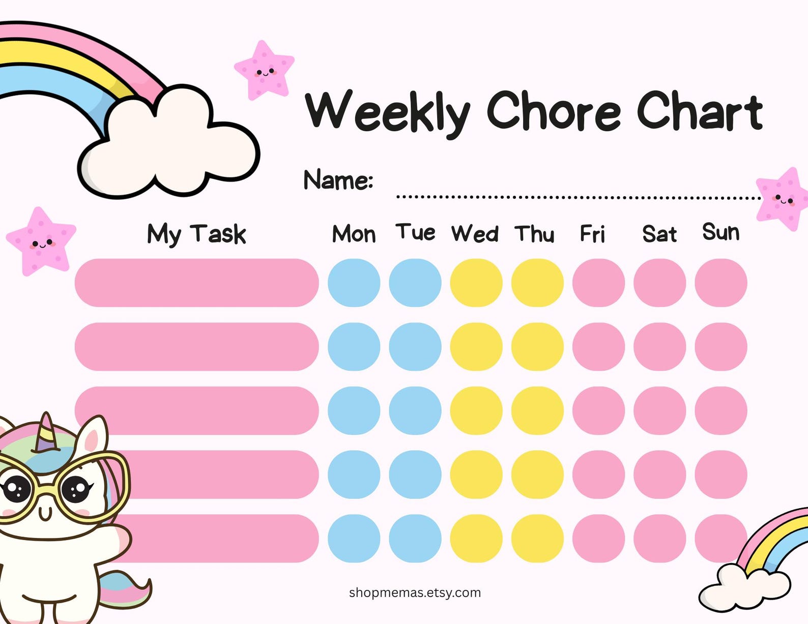 Chores Rewards Chart With Reward Stickers, Pink - Etsy