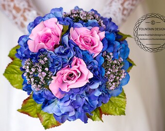 Royal blue bouquet | Etsy