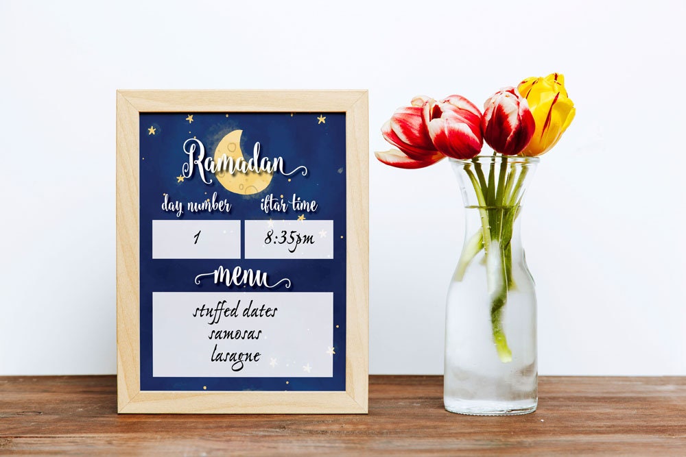 Printable Daily Erasable Ramadan Iftar Timetable Menu | DIY Print ...