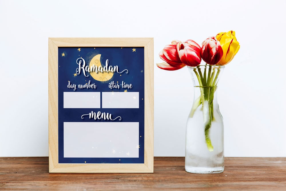Printable Daily Erasable Ramadan Iftar Timetable Menu | DIY Print ...