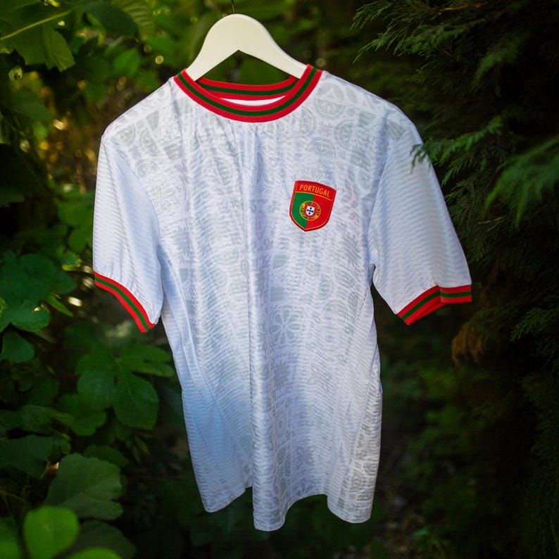 Portugal Retro Football Jersey, Red Polyester Soccer Kit, Vintage ...