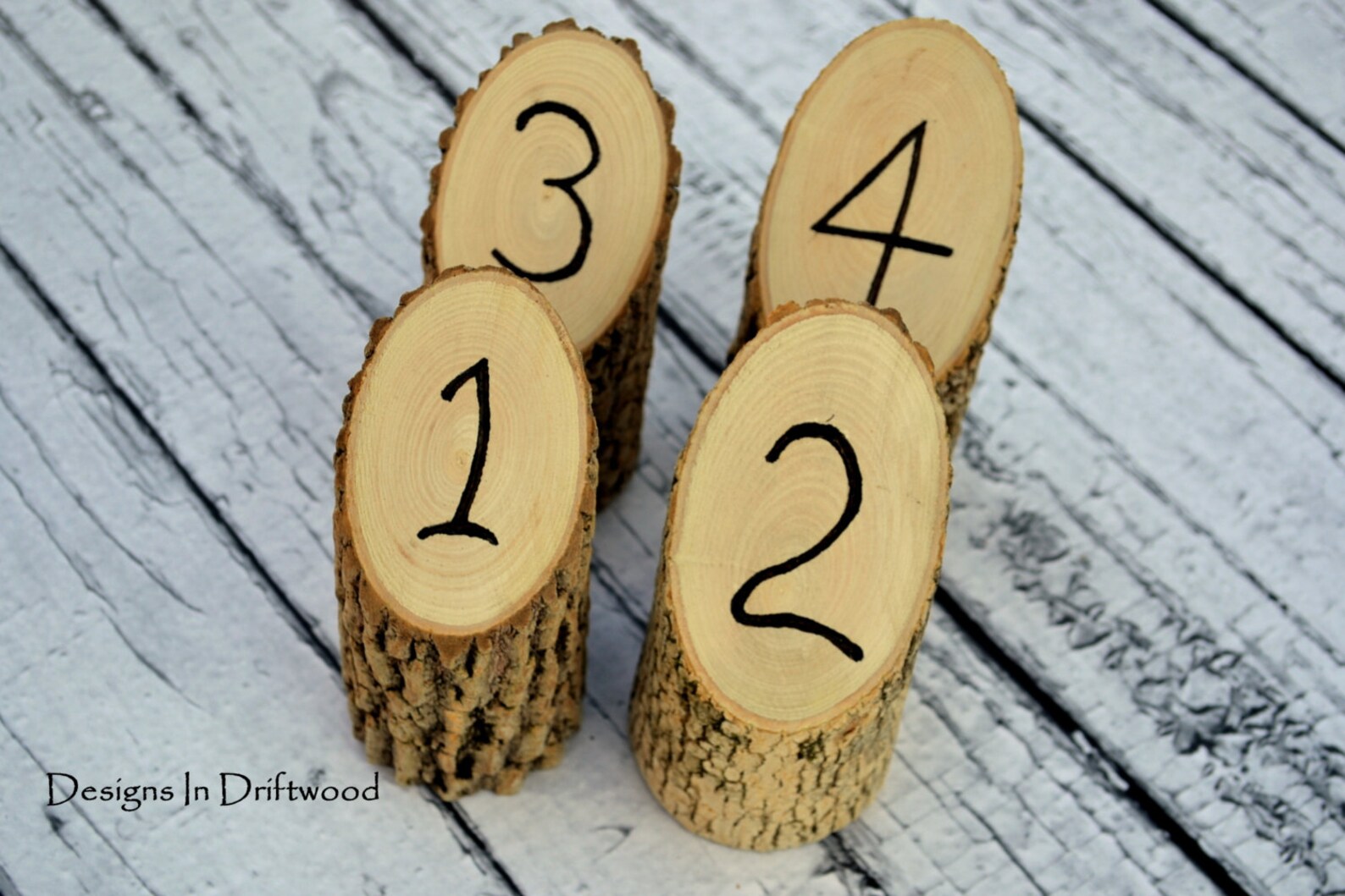 Rustic Wood Wedding Table Numbers Rustic Wood With Bark - Etsy