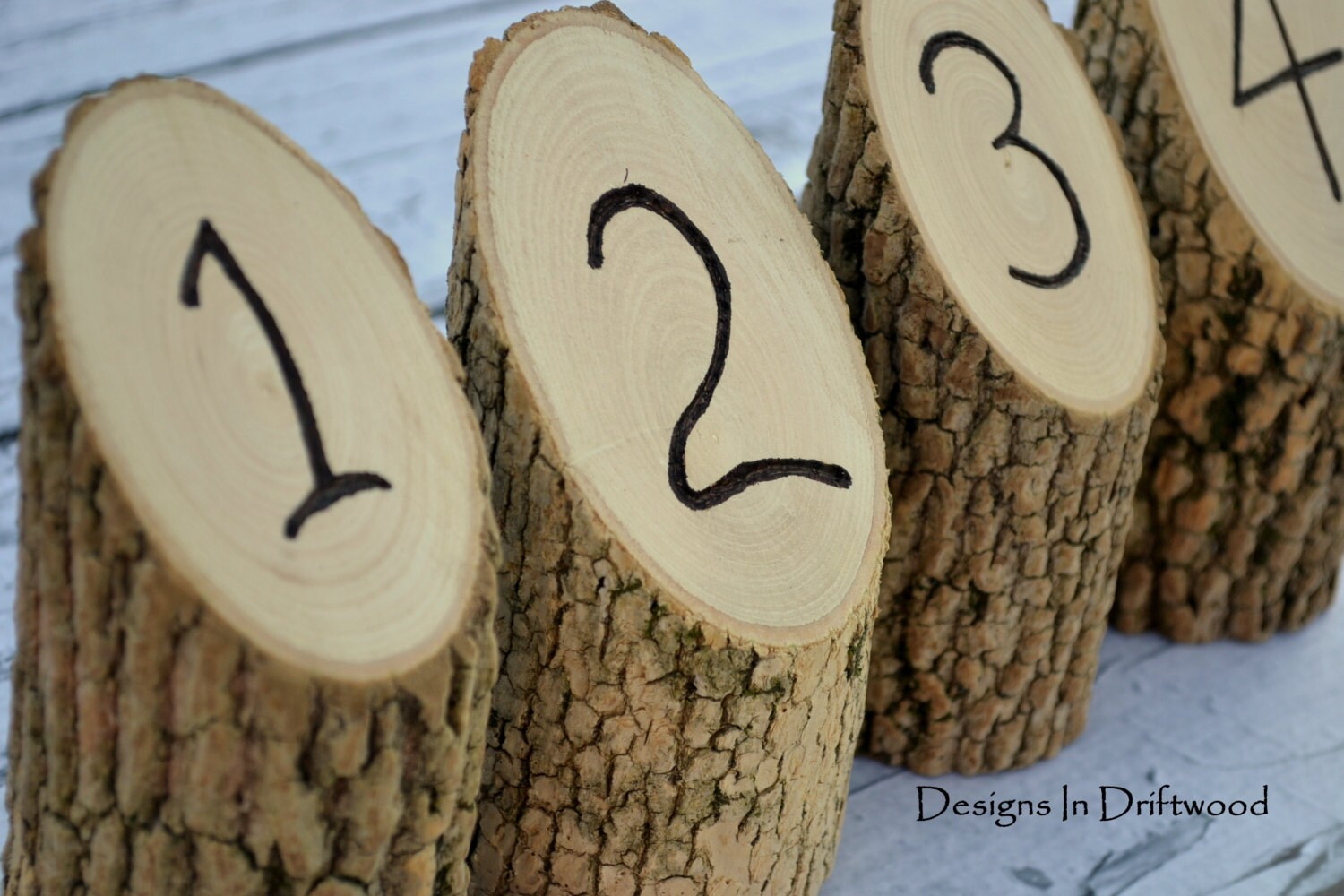 Rustic Wood Wedding Table Numbers Rustic Wood With Bark - Etsy