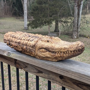 Custom Hand Carved Alligator Sculpture by Wildlife Artist Lowell Mosley ...