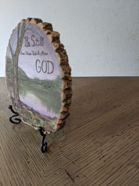 Beautiful Hand Painted Rustic Picture With Bible Scripture "be Still ...