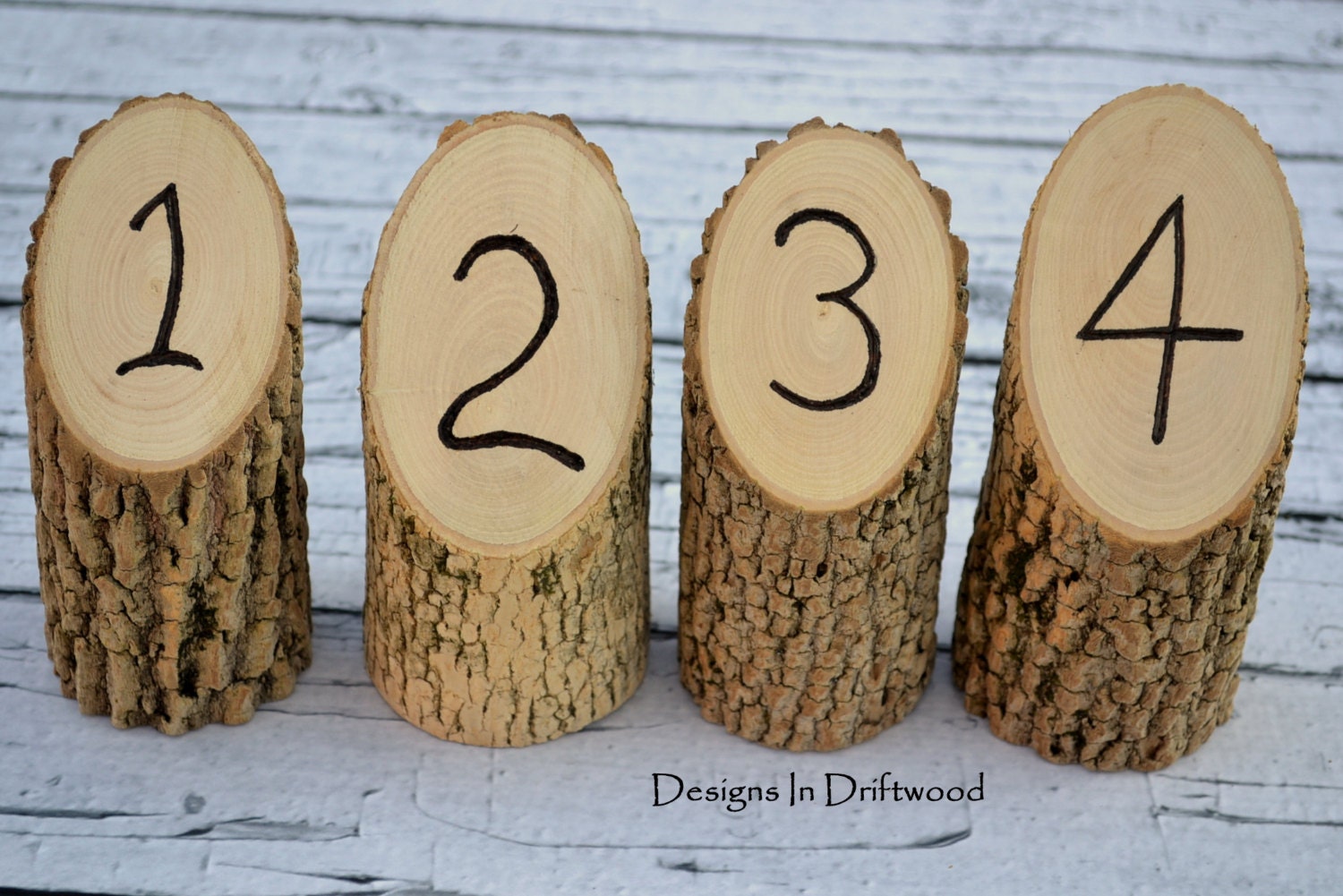 Rustic Wood Wedding Table Numbers Rustic Wood With Bark - Etsy