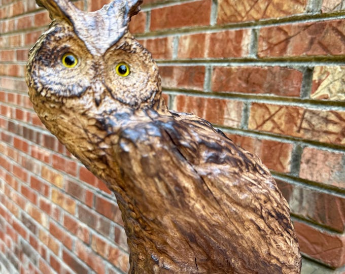Hand Carved Owl Custom Sculpture by Wildlife Artist Lowell Mosley One ...
