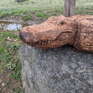 Hand Carved Alligator Sculpture by Wildlife Artist Lowell Mosley ...