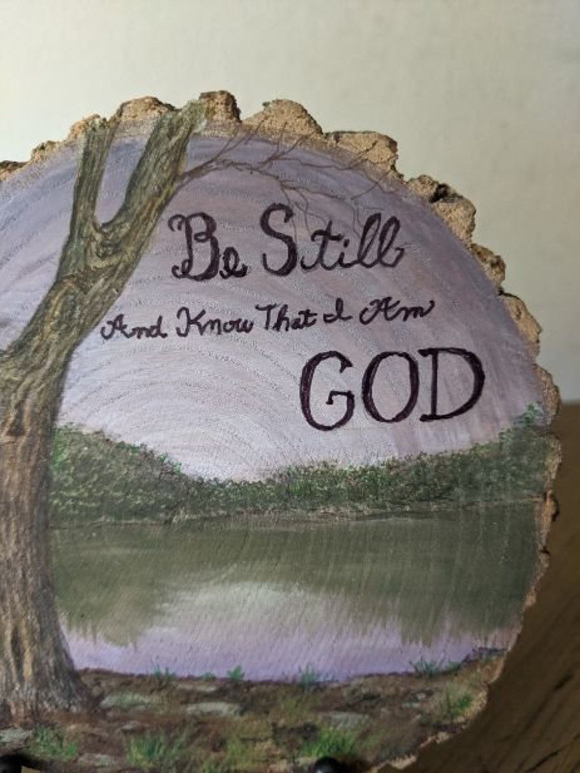 Beautiful Hand Painted Rustic Picture With Bible Scripture "be Still ...