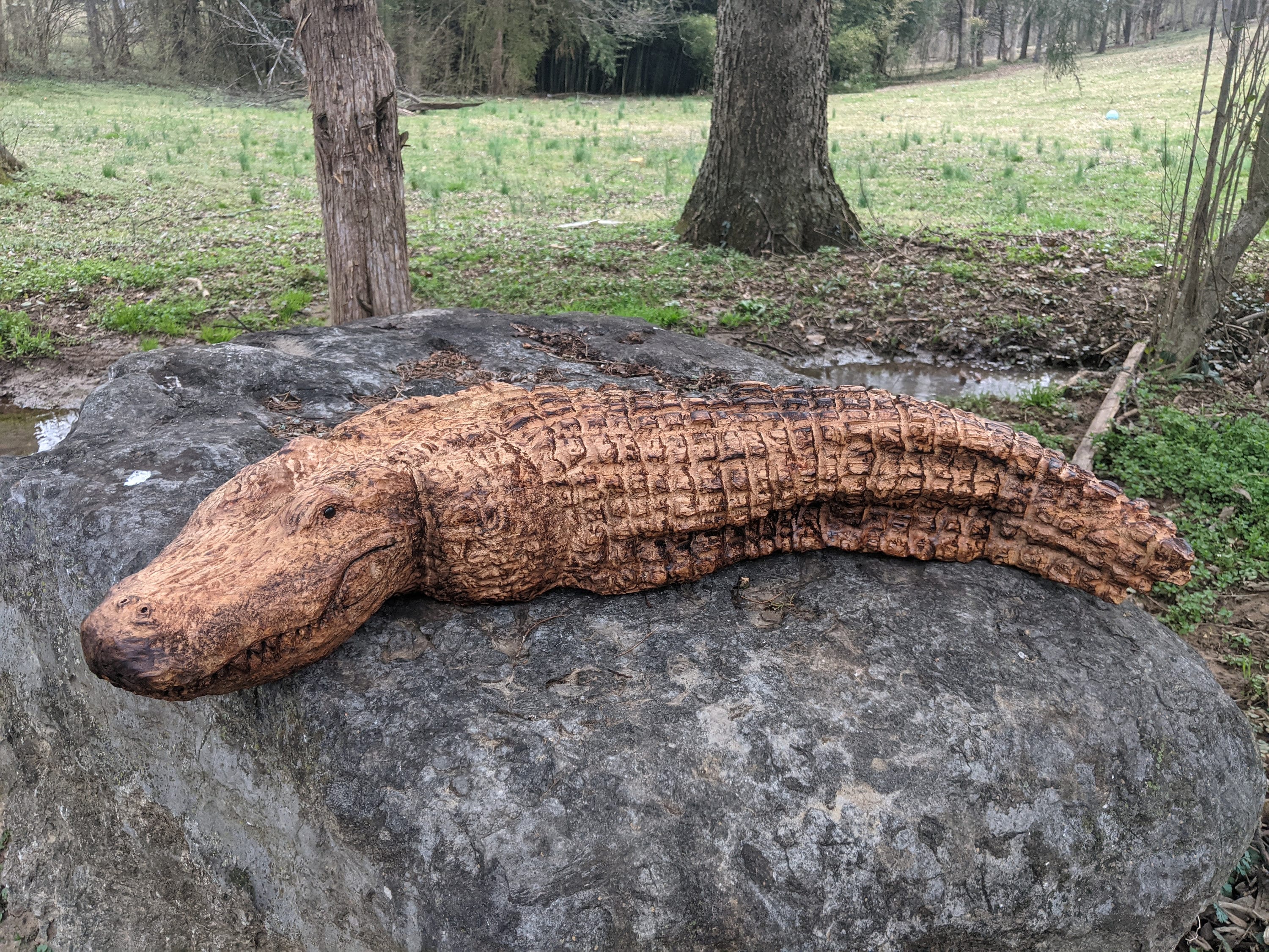 Hand Carved Driftwood Alligator Sculpture – Wildlife Artist, 22 Inch - Etsy