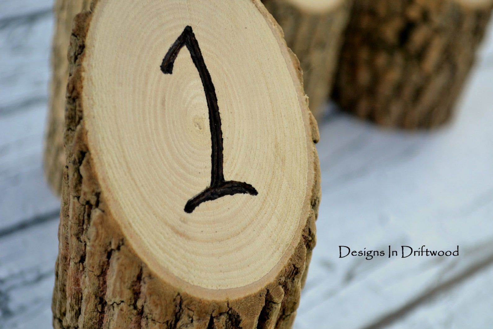 Rustic Wood Wedding Table Numbers Rustic Wood With Bark - Etsy