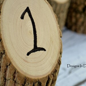 Rustic Wood Wedding Table Numbers - Rustic Wood With Bark - Reception ...