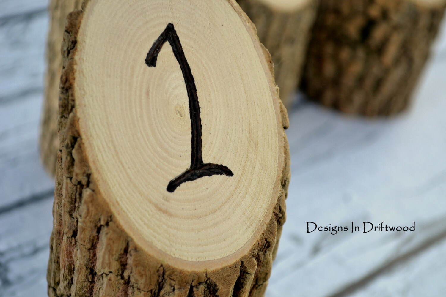 Rustic Wood Wedding Table Numbers Rustic Wood With Bark - Etsy
